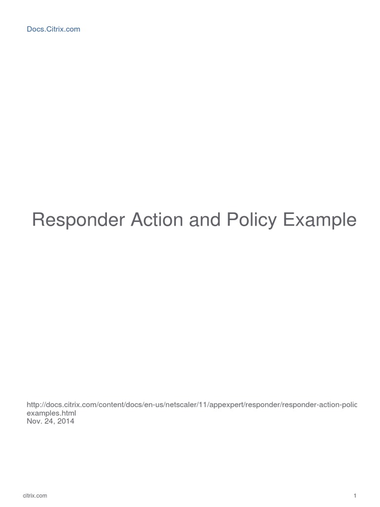 Responder Action Policy Examples - New.generateall | PDF | Hypertext ...
