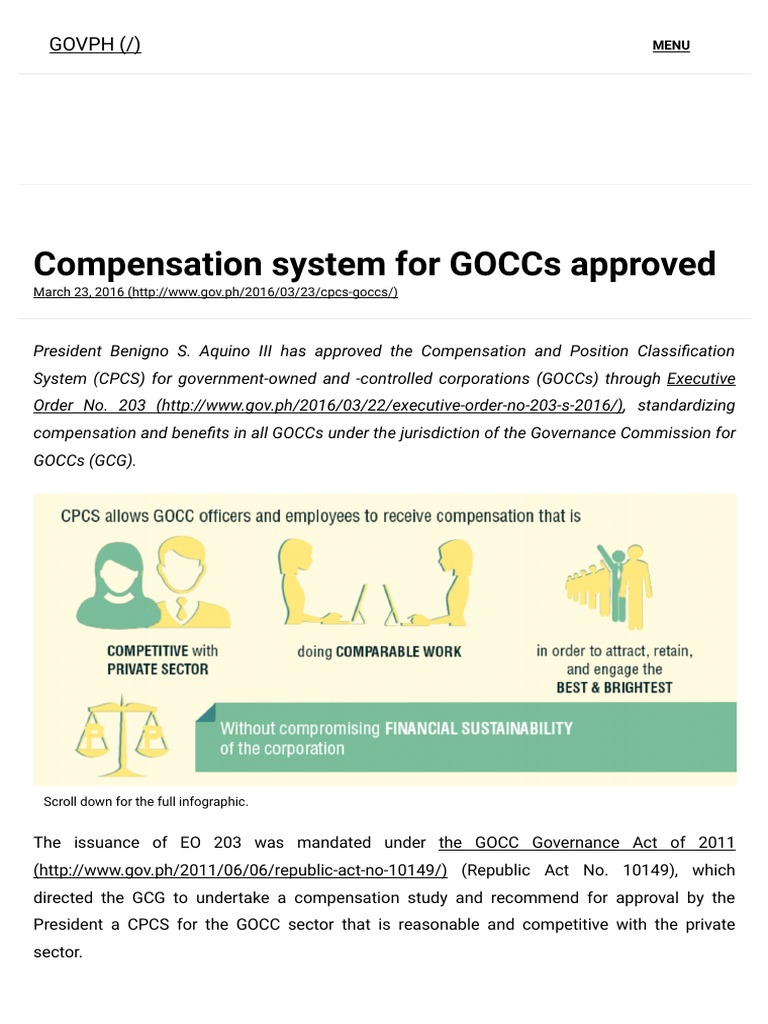 Compensation System for GOCCs Approved _ Official Gazette of the ...