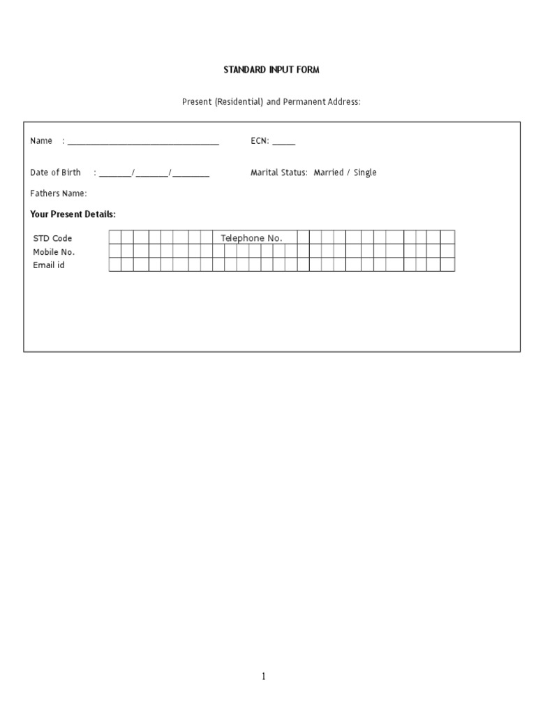 SIF form | Background Check | Authentication