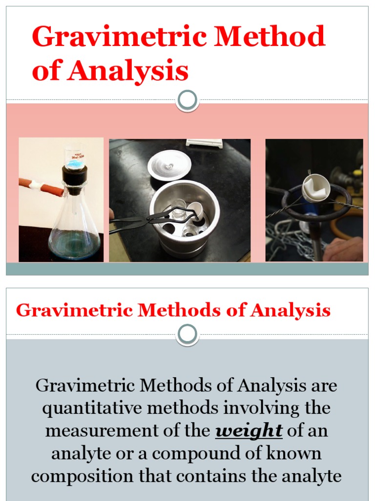 gravimetric analysis | Chemistry | Physical Sciences