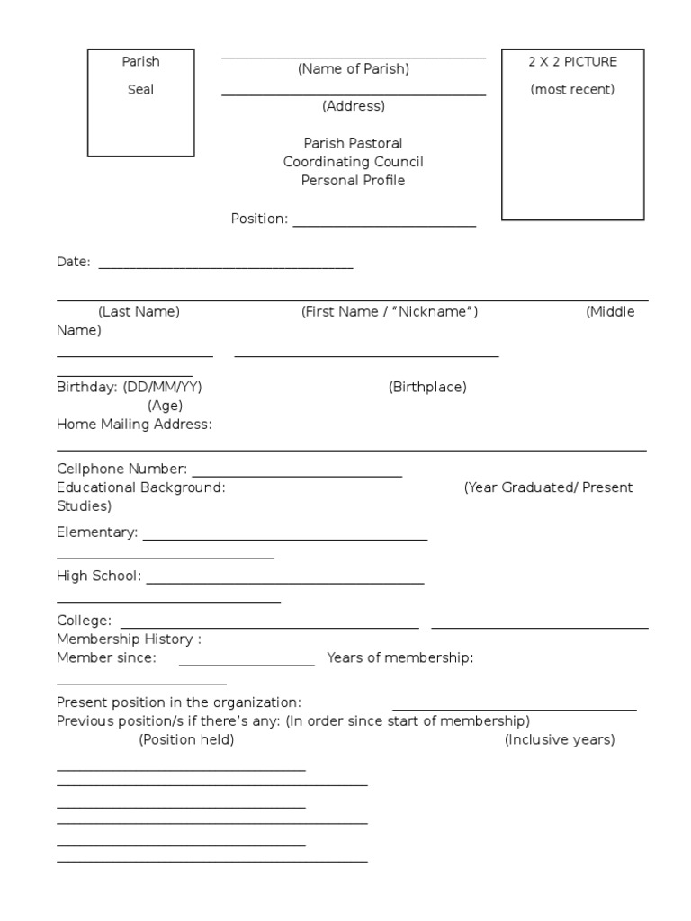 Parish Council Form | PDF