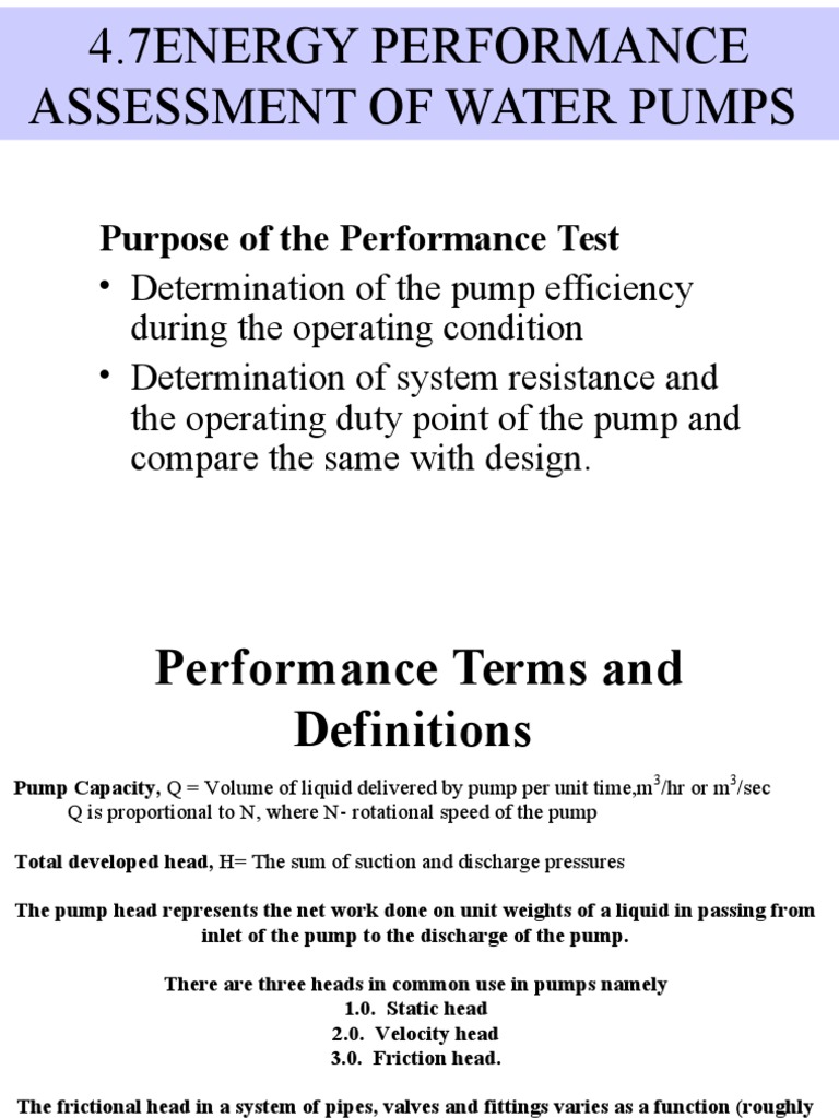 Water Pump Efficiency Assessment | PDF | Flow Measurement | Pump