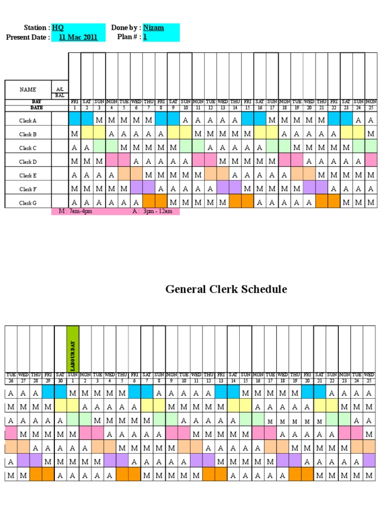 Standard Schedule Pattern | PDF