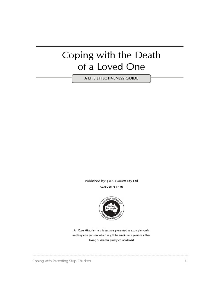 Coping With The Death of A Loved One | PDF | Grief | Adolescence