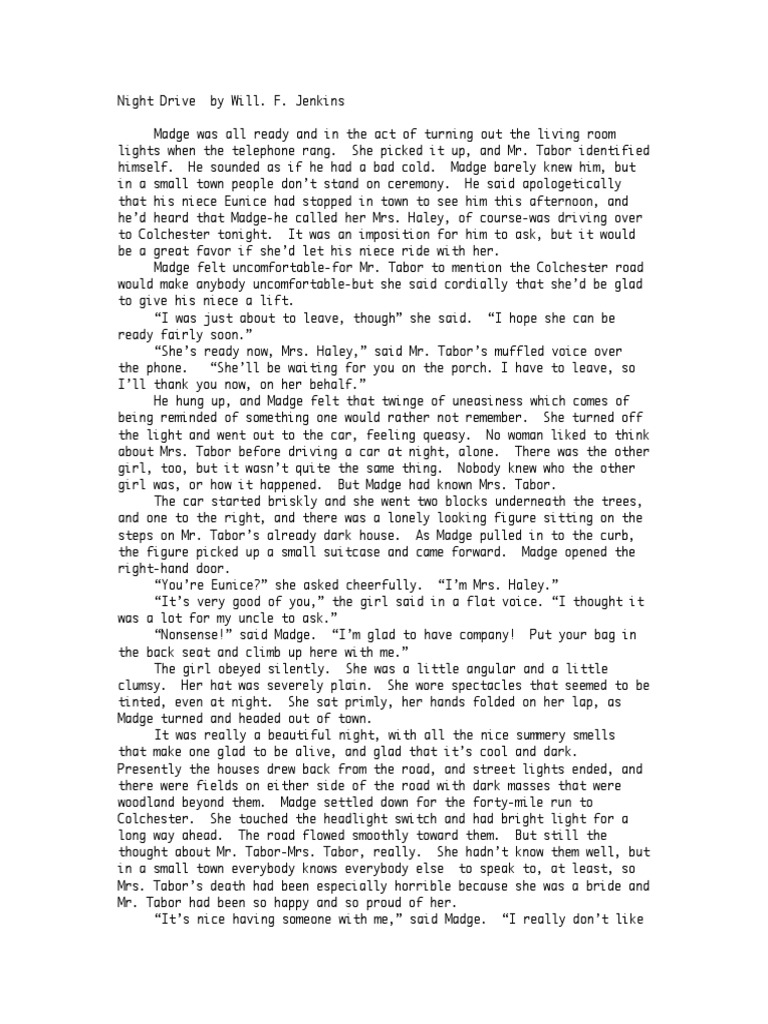 Will F. Jenkins - Night Drive | PDF | Werewolves