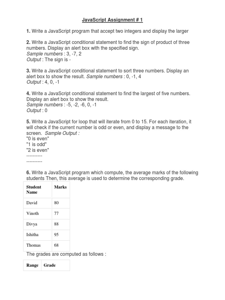 JavaScript Test Assignment | PDF
