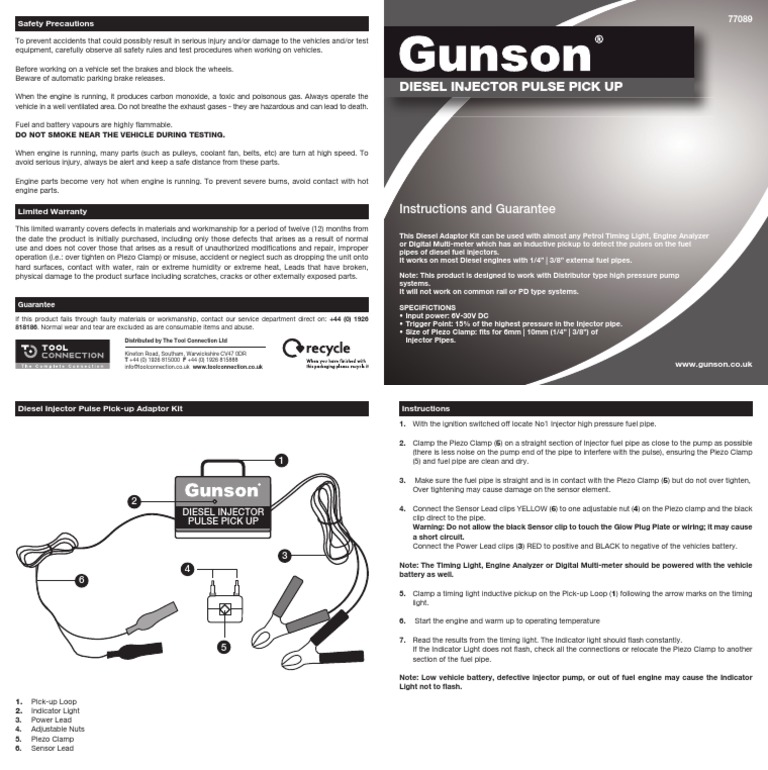 Instructions GUNSON | PDF | Diesel Engine | Fuel Injection