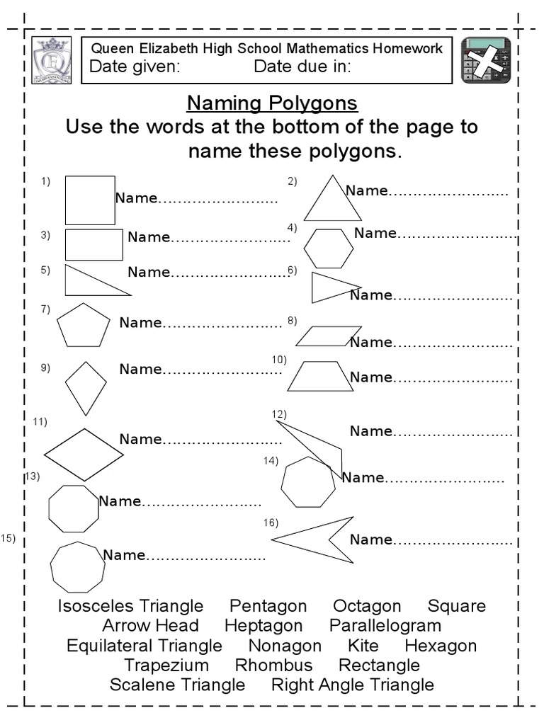 Naming Polygons | PDF