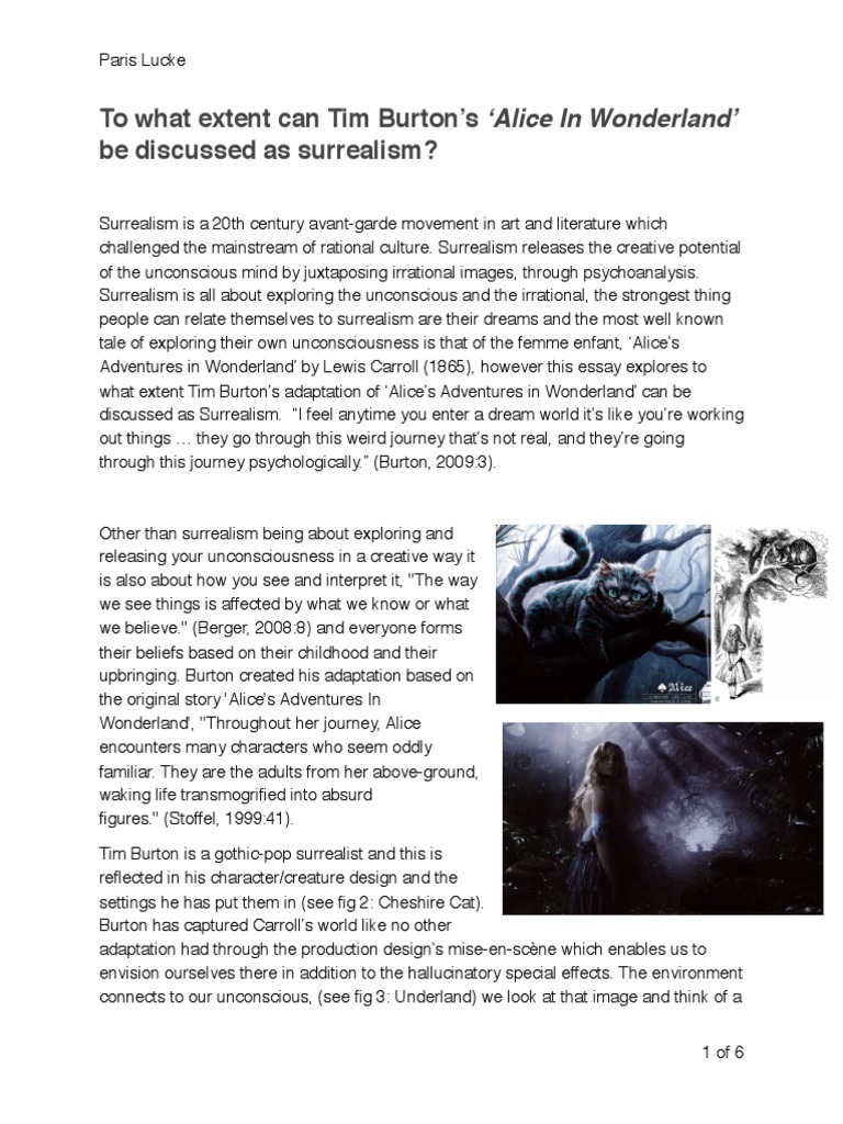 Alice Surrealism Essay | Surrealism | Alice (Alice's Adventures In ...