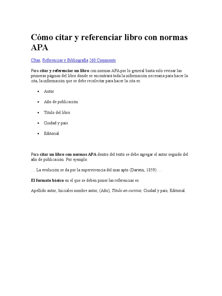 Como Citar Un Libro En Formato Apa - Leer un Libro