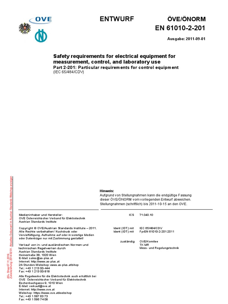 En 61010-2-201 | PDF