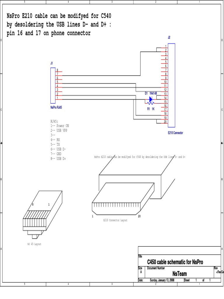 c180 E210 C450 NsPro Cable Schematic | PDF