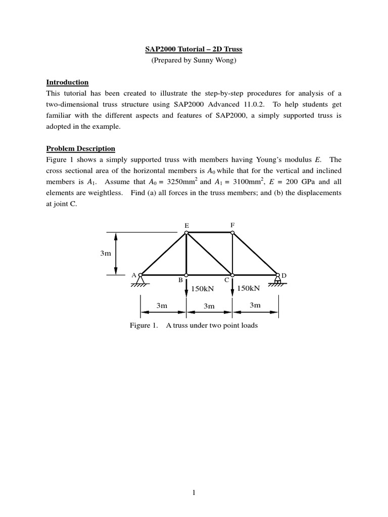 Tutorial On Sap2000 Pdf Truss Button Computing