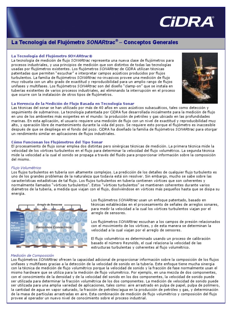 BI0011-SP Tecnología Flujómetro SONARtrac | PDF | Turbulencia | Sonar
