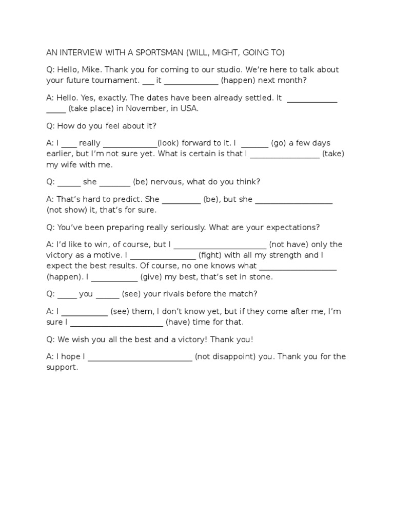 An Interview With A Sportsman | PDF