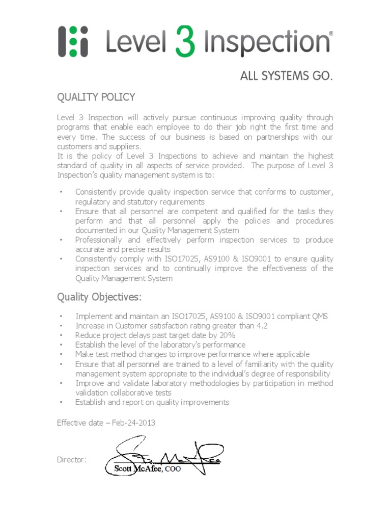 Ensuring Quality Through Continuous Improvement: Level 3 Inspection's ...