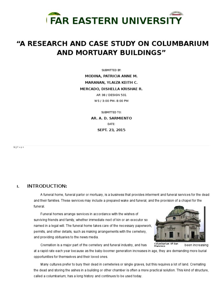 Columbarium and Mortuary Buildings | PDF | Cremation | Funeral