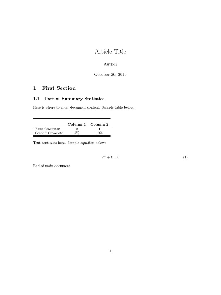 LaTex Document Template | PDF