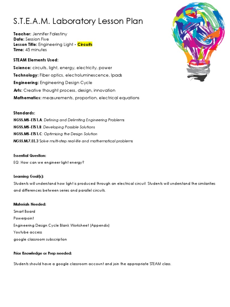 Engineering Light Circuits Lesson Plan | PDF