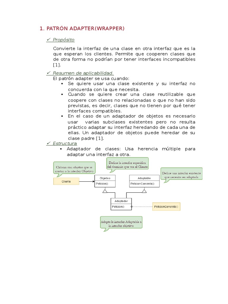 Patrón Adapter | PDF | Patrón de diseño de software | Áreas de informática