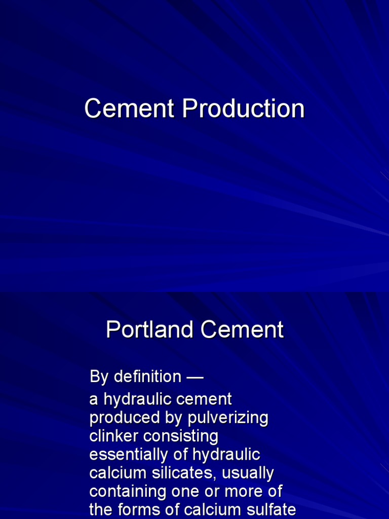 Cement Production Process Overview | PDF | Cement | Chemical Substances