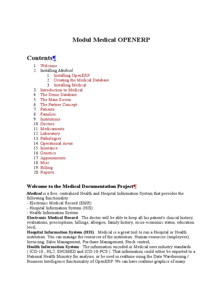 OpenERP Modul Medical | Download Free PDF | Electronic Health Record | Installation (Computer ...