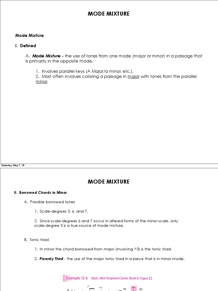 Mode Mixture and The Neapolitan - Lecture | Download Free PDF | Chord ...