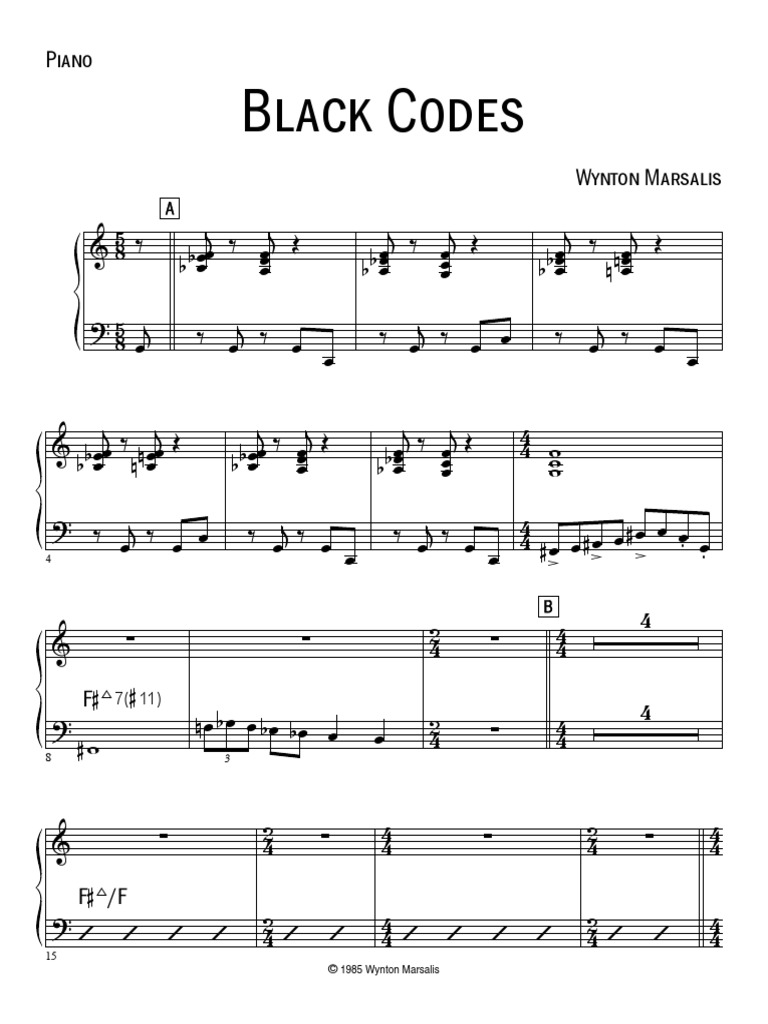 Black Codes Piano | PDF