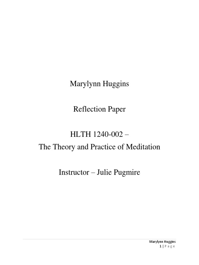 Reflection Paper - Final | PDF | Mindfulness | Meditation
