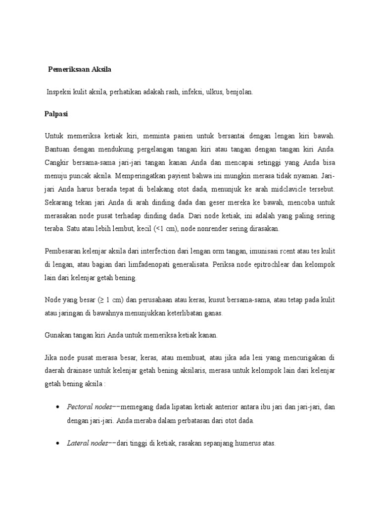 Pemeriksaan Aksila | PDF