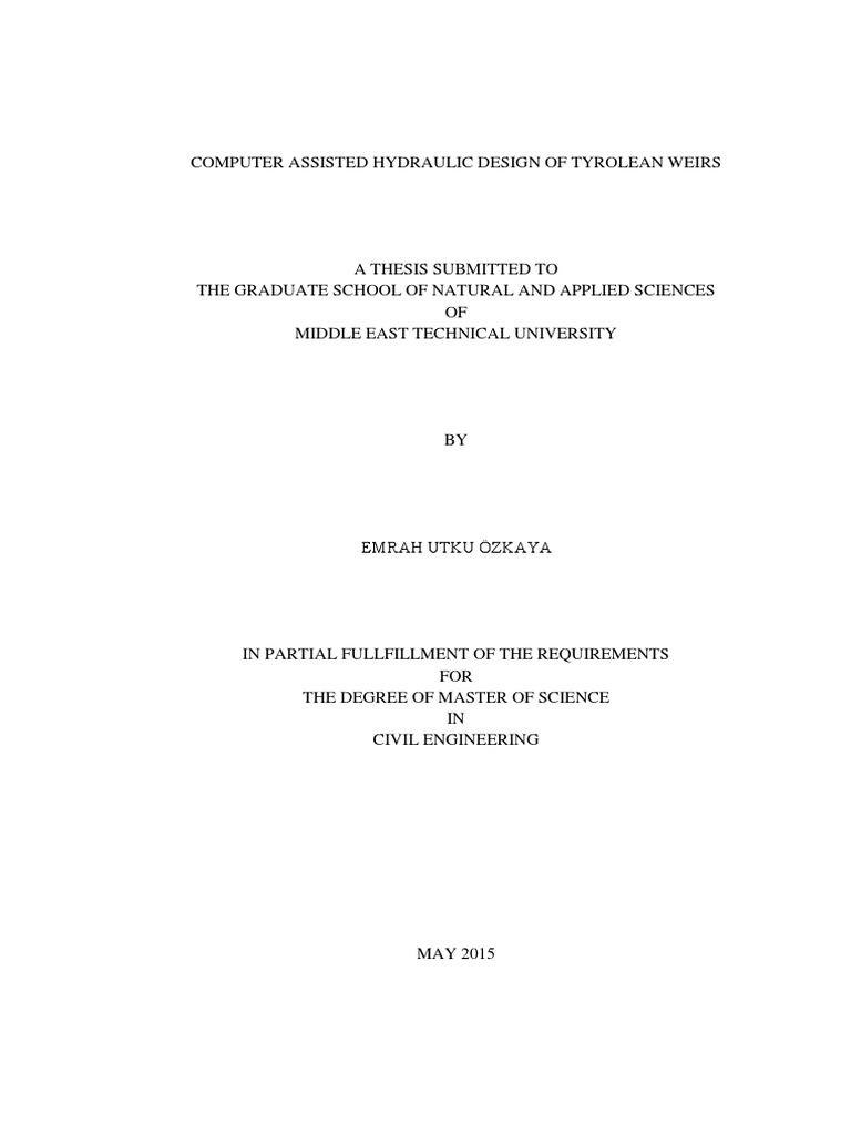 Computer Assisted Hydraulic Design of Tyrolean Weirs | PDF | River ...