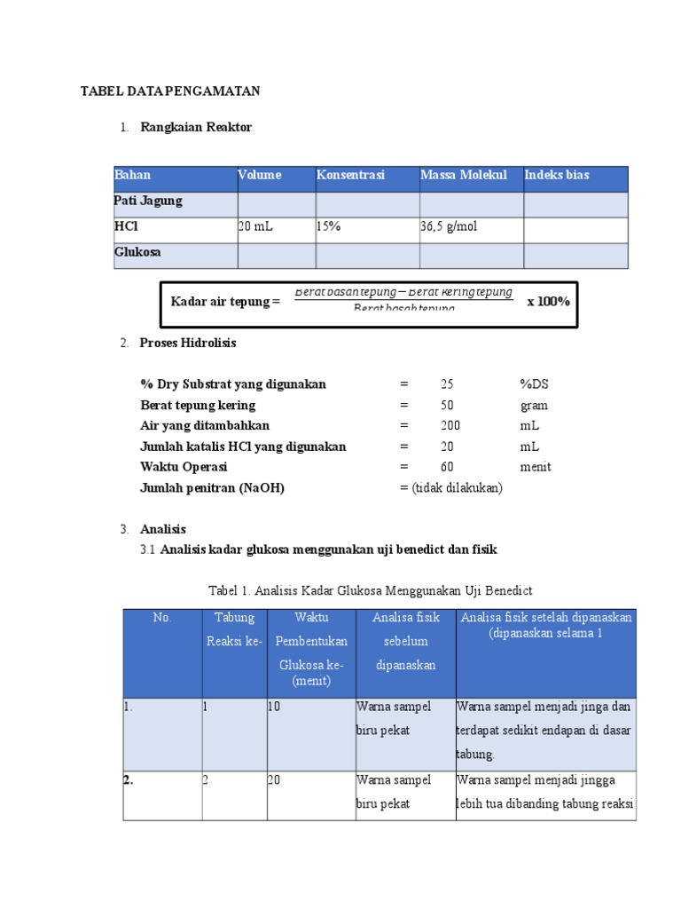 Tabel Data Pengamatan | PDF