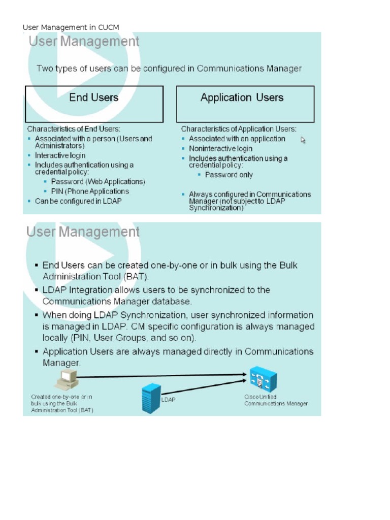 User Management in CUCM | PDF