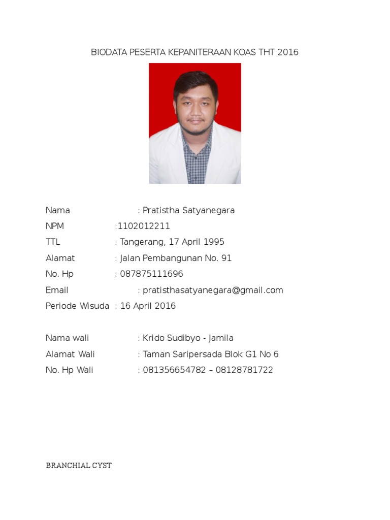 Tugas Mandiri Branchial Cyst | PDF