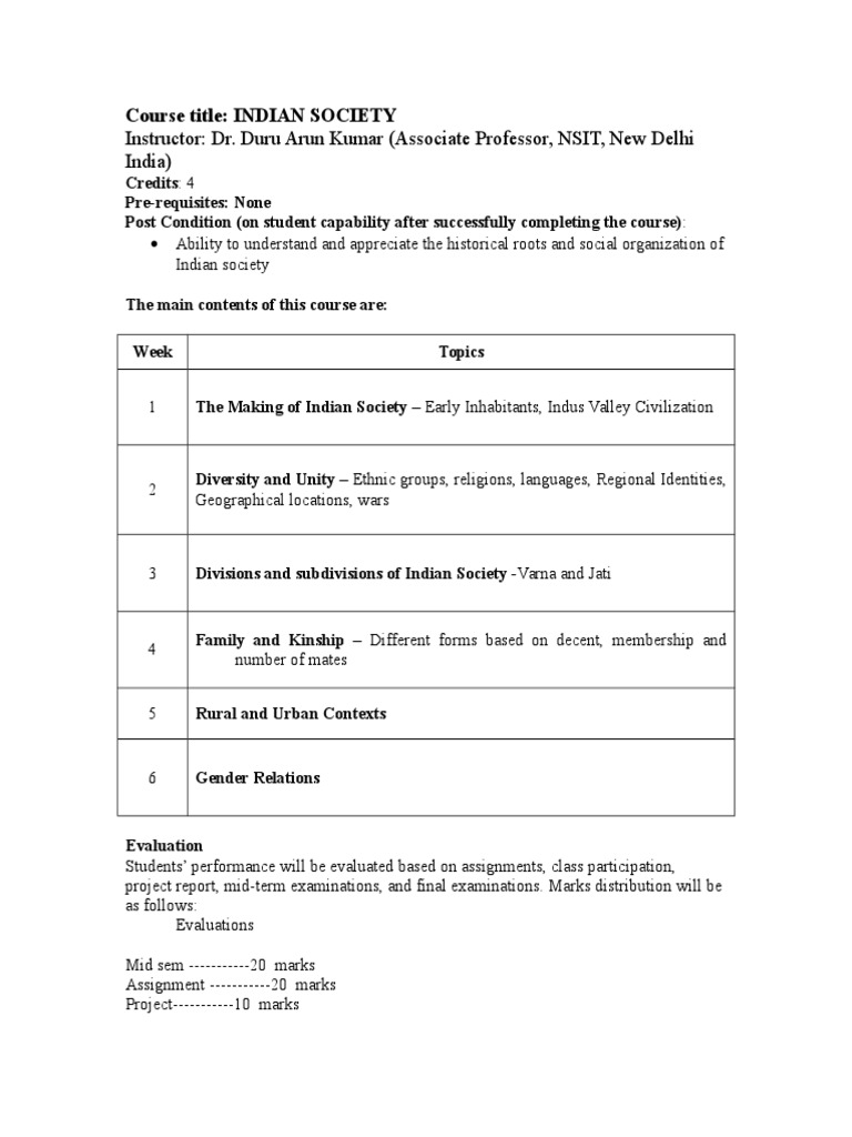 Instructor: Dr. Duru Arun Kumar (Associate Professor, NSIT, New Delhi ...