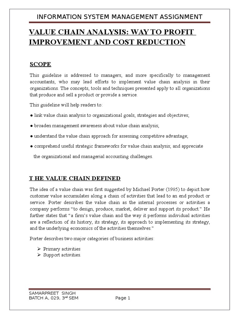 Value-Chain 029 Samarpreet | PDF | Value Chain | Business Process