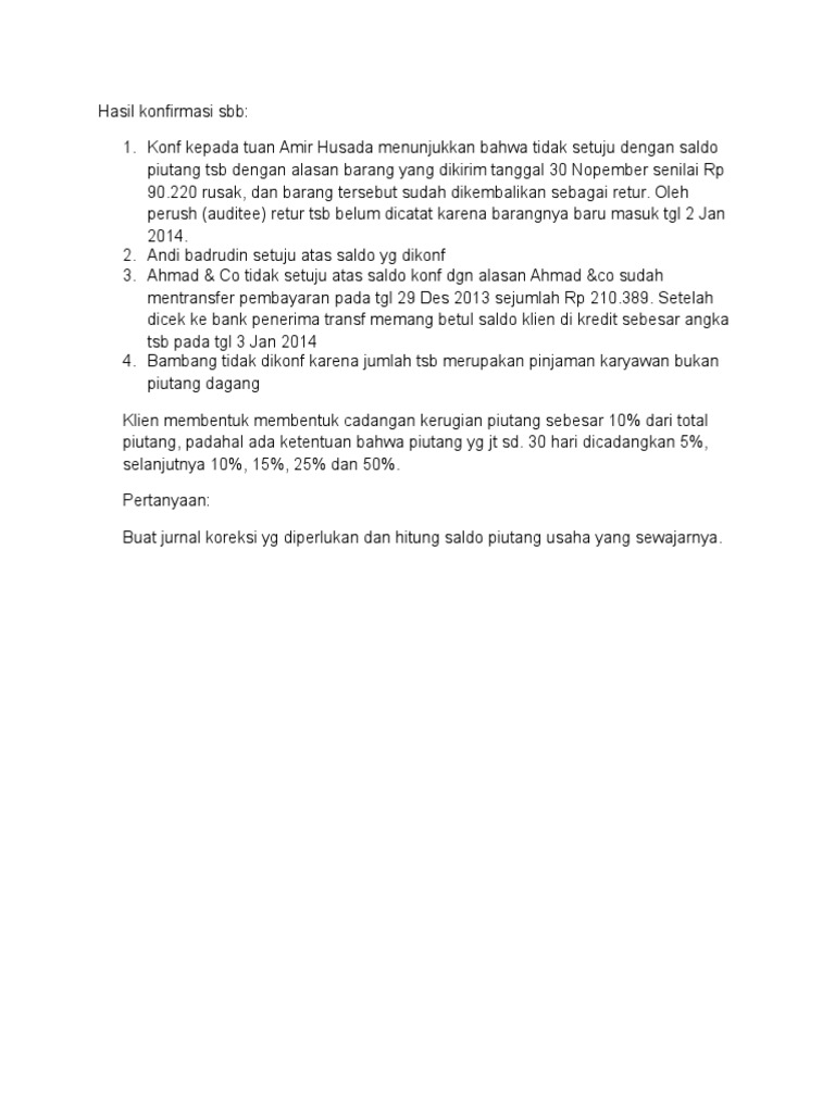 Soal Kuis Audit 2 | PDF