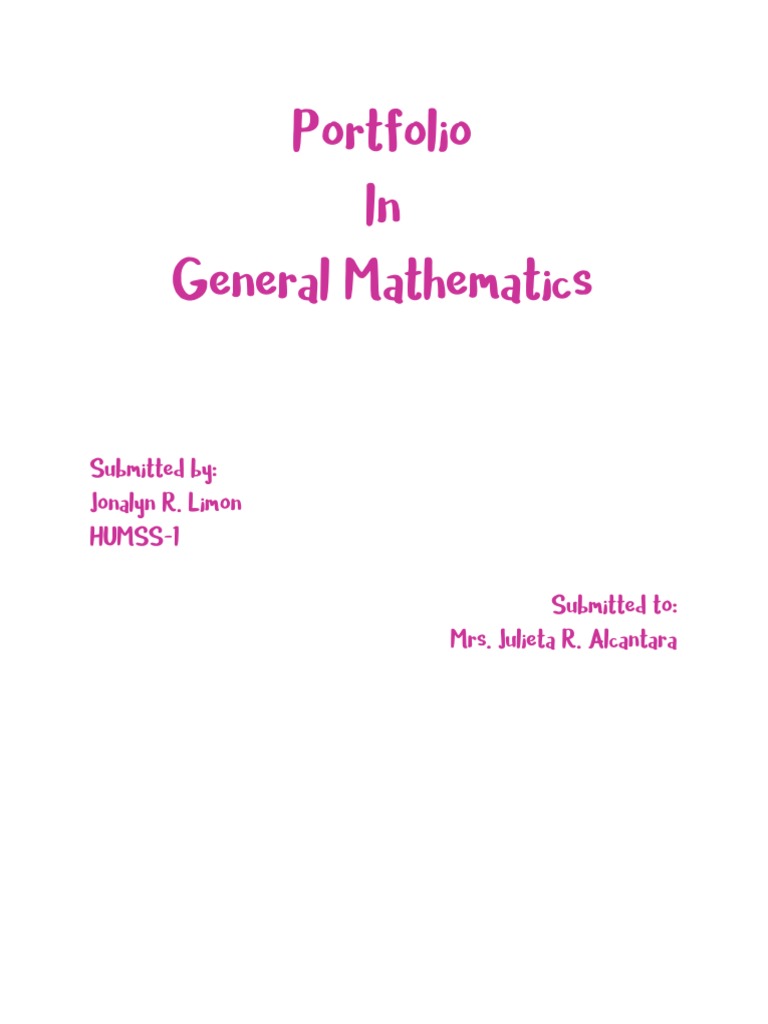 Math Portfolio Pdf