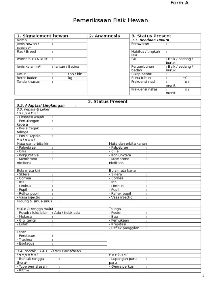 Form A Pemeriksaan Fisik-3 | PDF