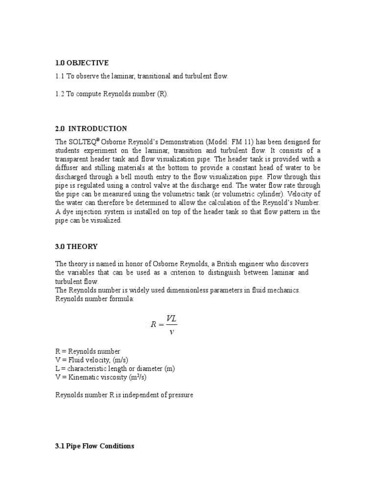 Experiment 3 | PDF | Reynolds Number | Fluid Dynamics