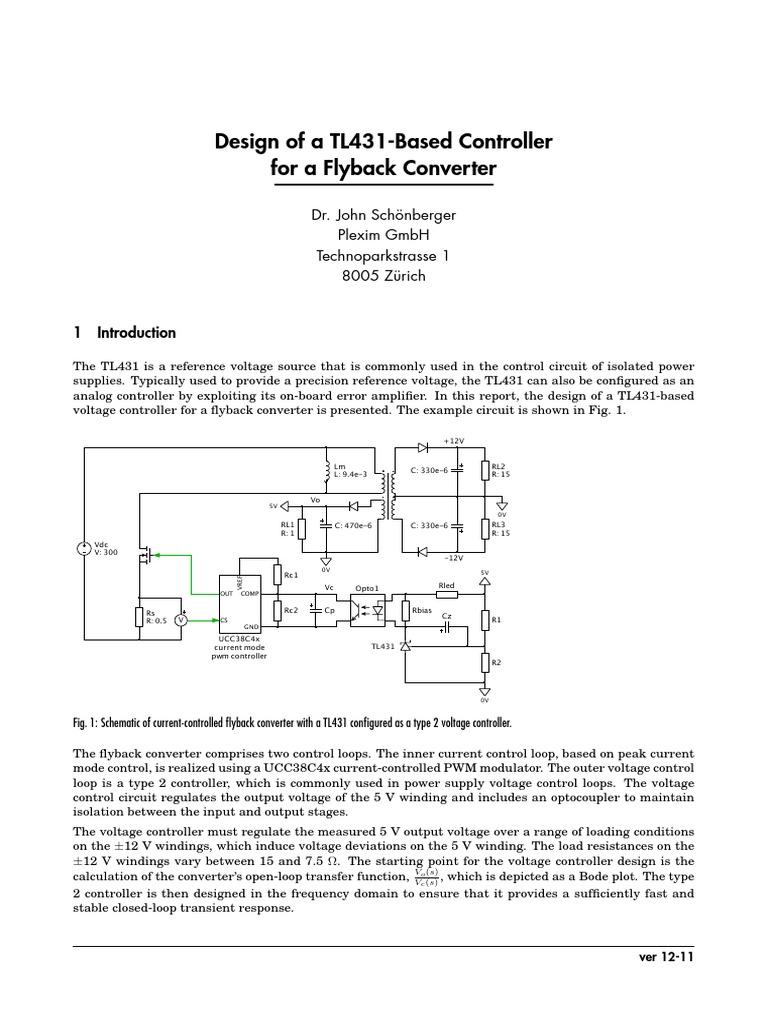 TL431 Flyback Converter Design Guide | PDF | Amplifier | Control Theory
