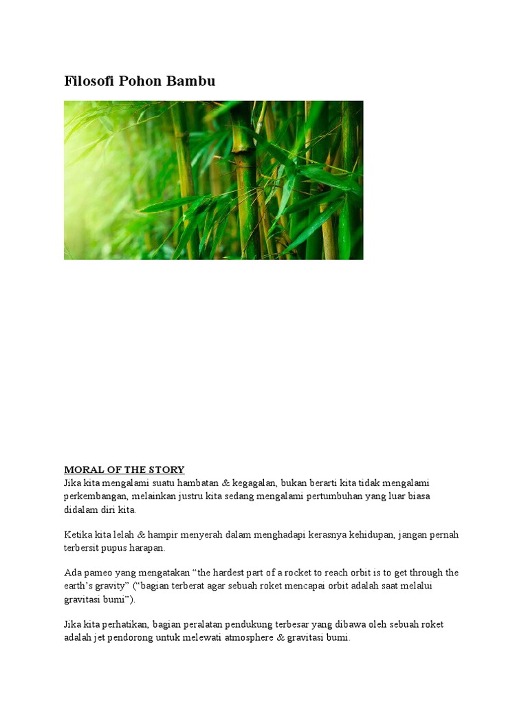 Filosofi Pohon Bambu | PDF | Pengembangan Diri