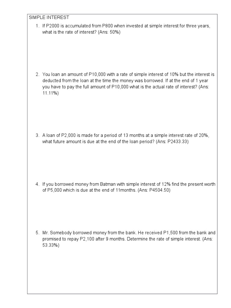 EEco Problem Set | PDF | Interest | Depreciation