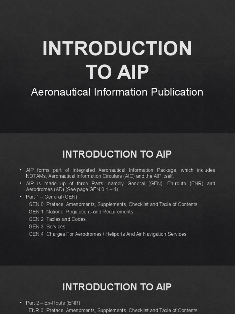 Introduction To Aip | PDF | Aviation Safety | Aerospace Engineering