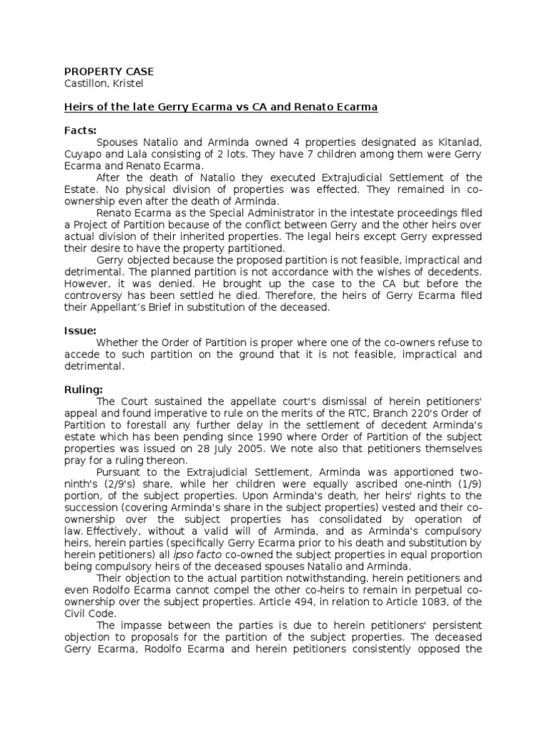 Heirs of The Late Gerry Ecarma Vs CA and Renato Ecarma | PDF ...