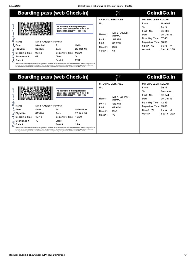 Indigo Web Check In Boarding Pass Baggage Rules In Indigo Domestic