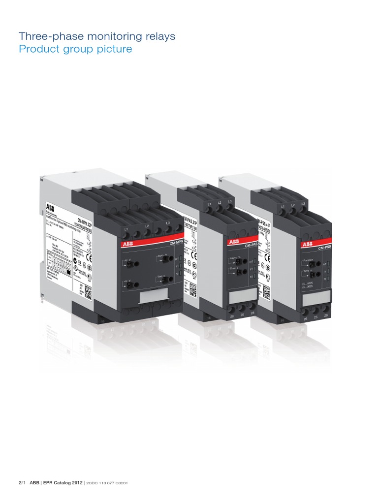 ABB Three-Phase Monitoring Relays Guide | PDF | Relay | Switch
