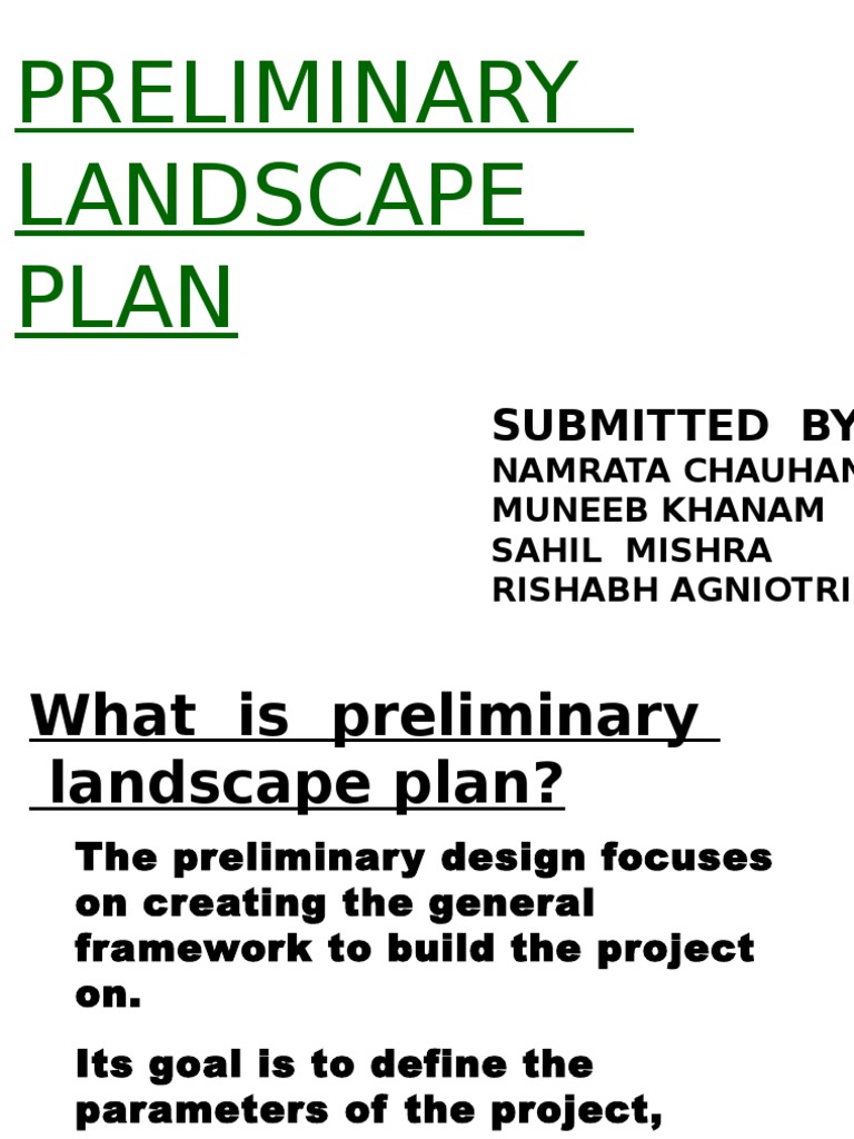 Preliminary Landscape Plan: Submitted by | Download Free PDF ...