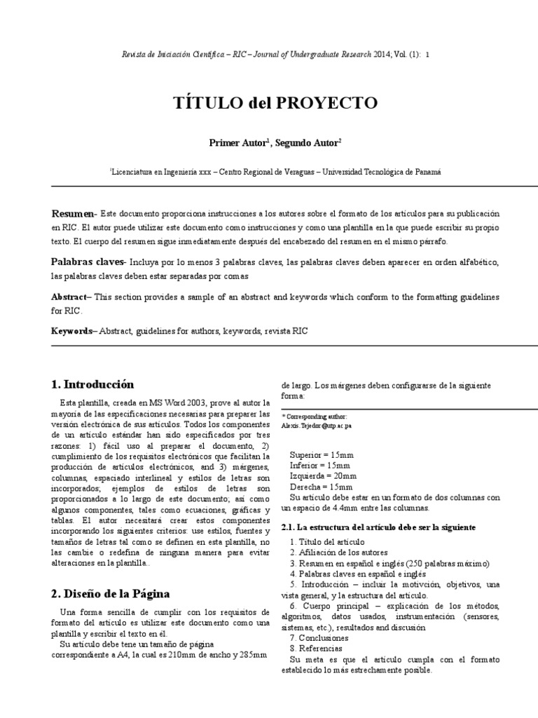 Ric Template Esp | PDF | Comunicación | Science