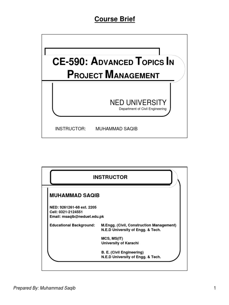 Advanced Project Management Course Overview | PDF | Technology ...